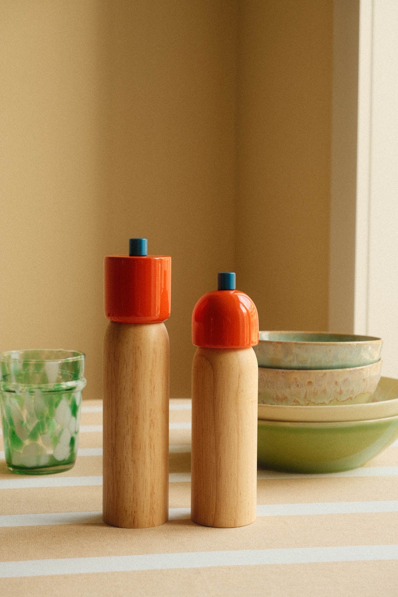 Salt and Pepper Grinder - Orange and Blue - Two Sizes Available ...