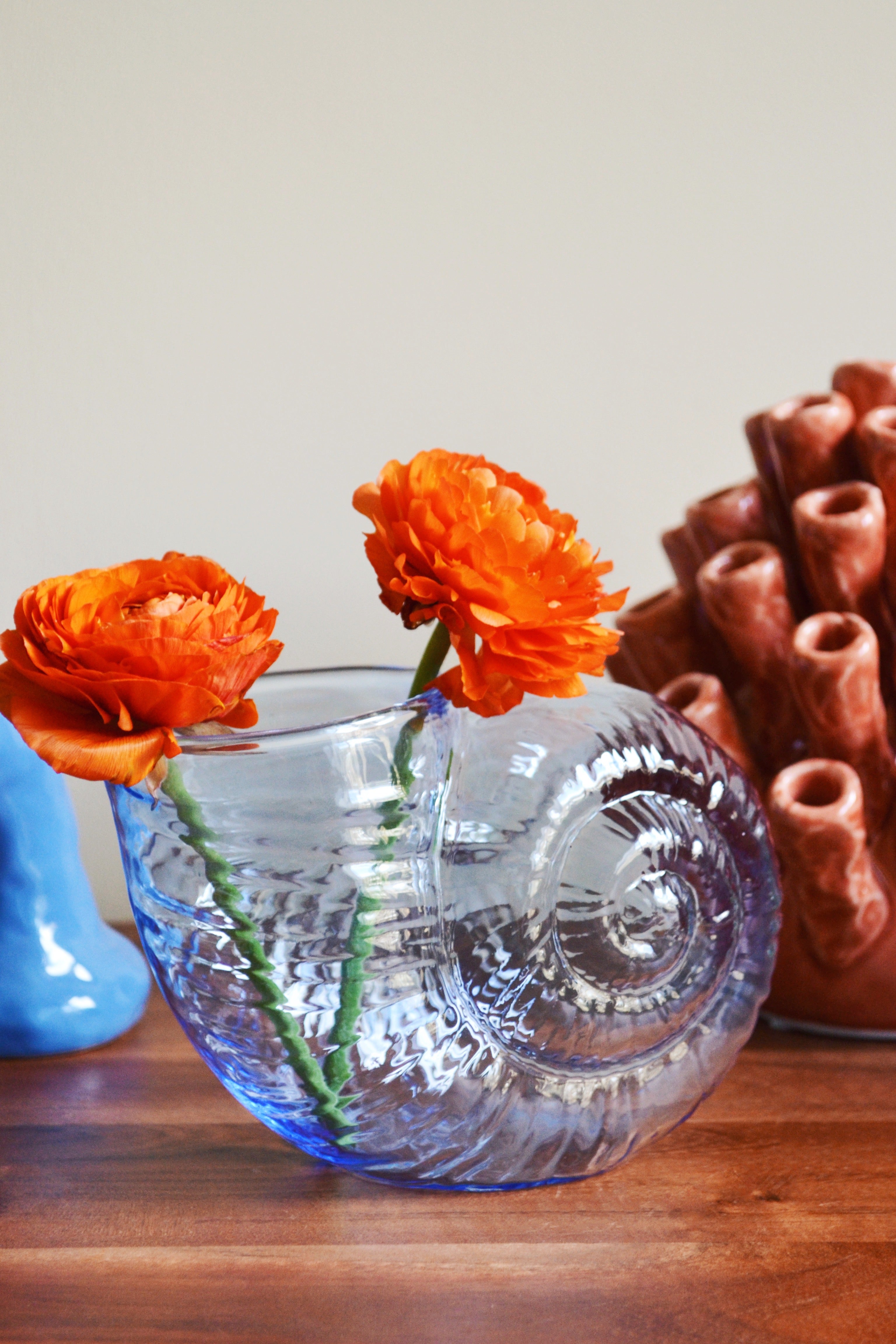 Blue Shell Glass Vase – Spicer and Wood
