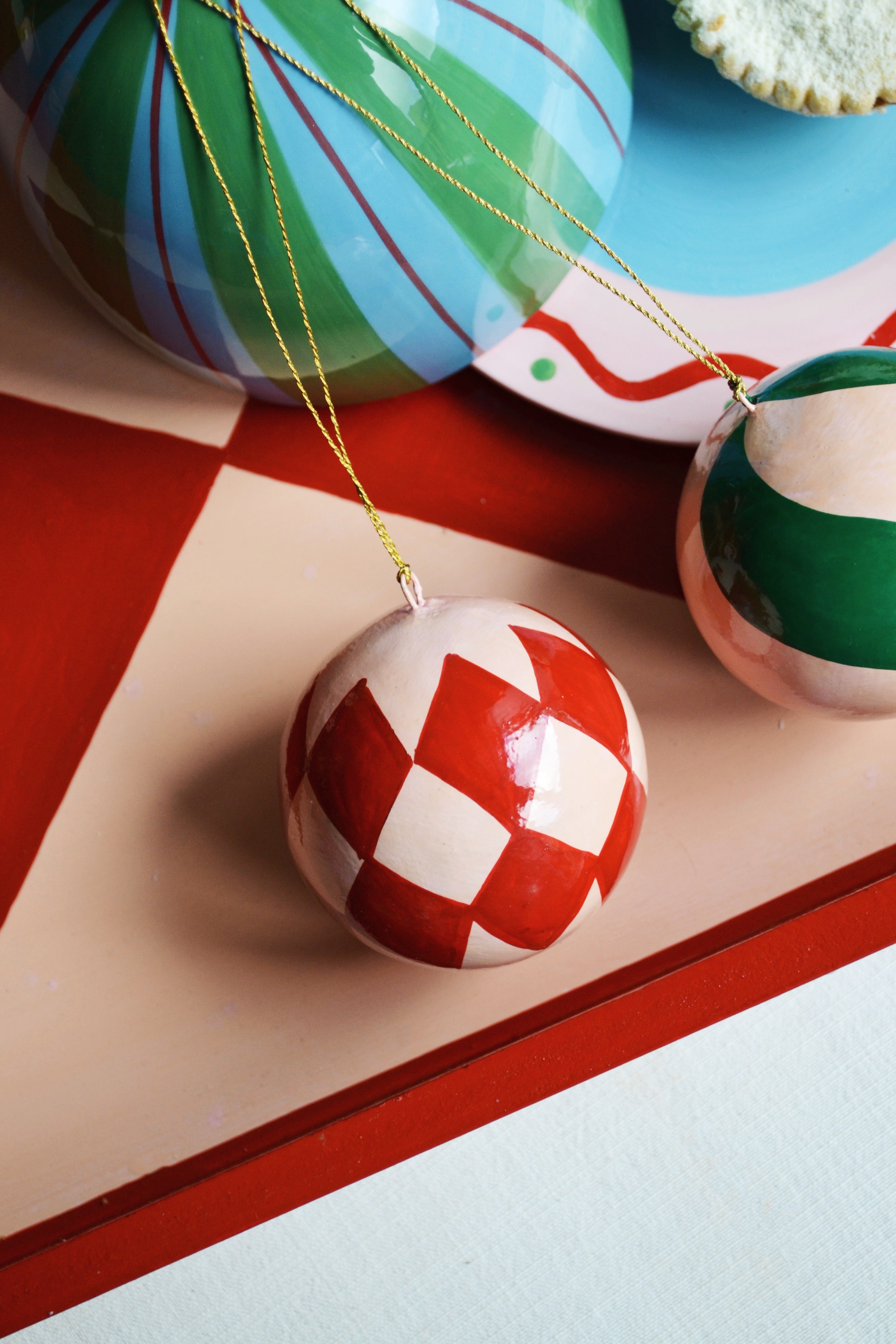 Red and Pink Diamond Candy Cane Christmas Ornament – Spicer and Wood