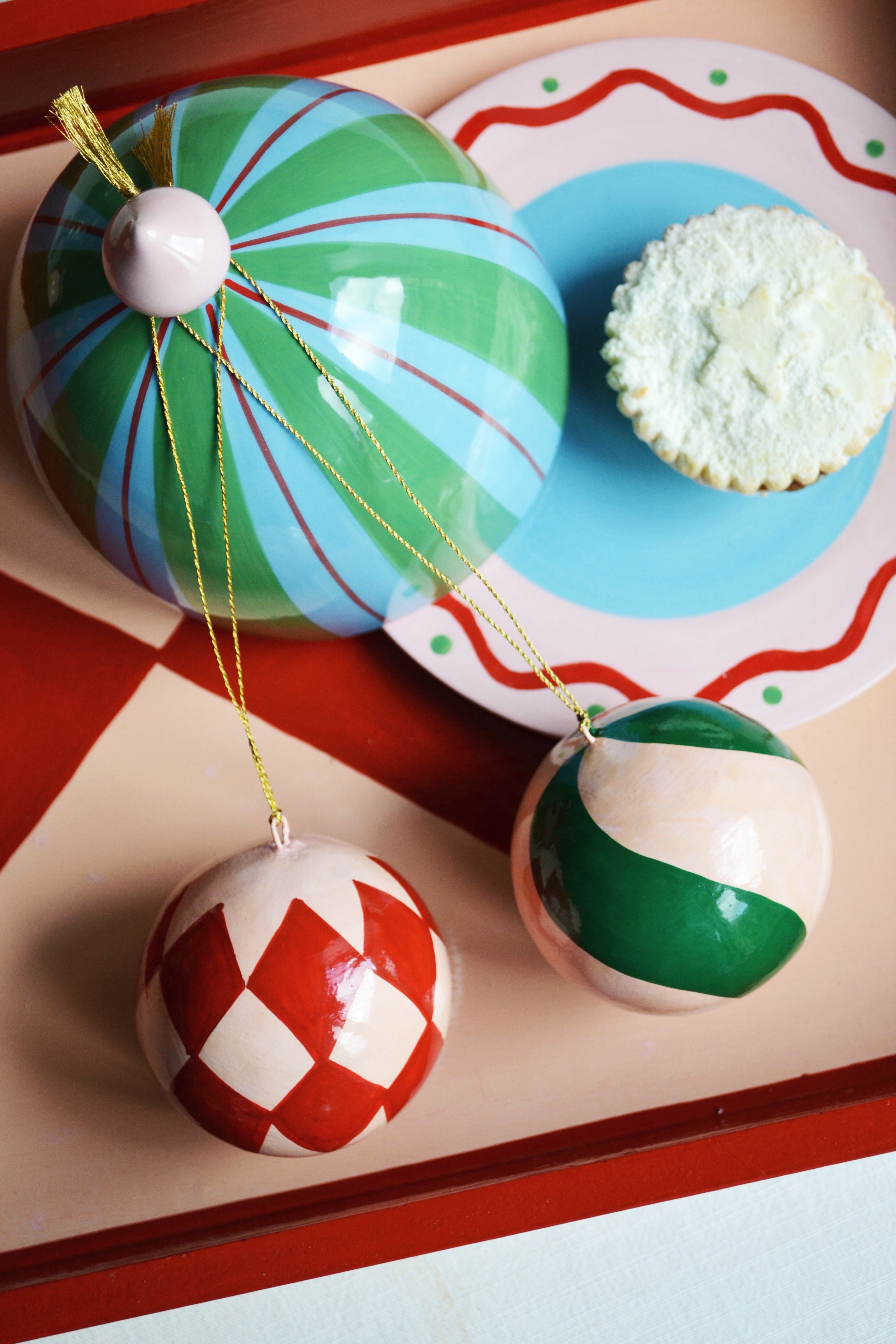 Red and Pink Diamond Candy Cane Christmas Ornament – Spicer and Wood