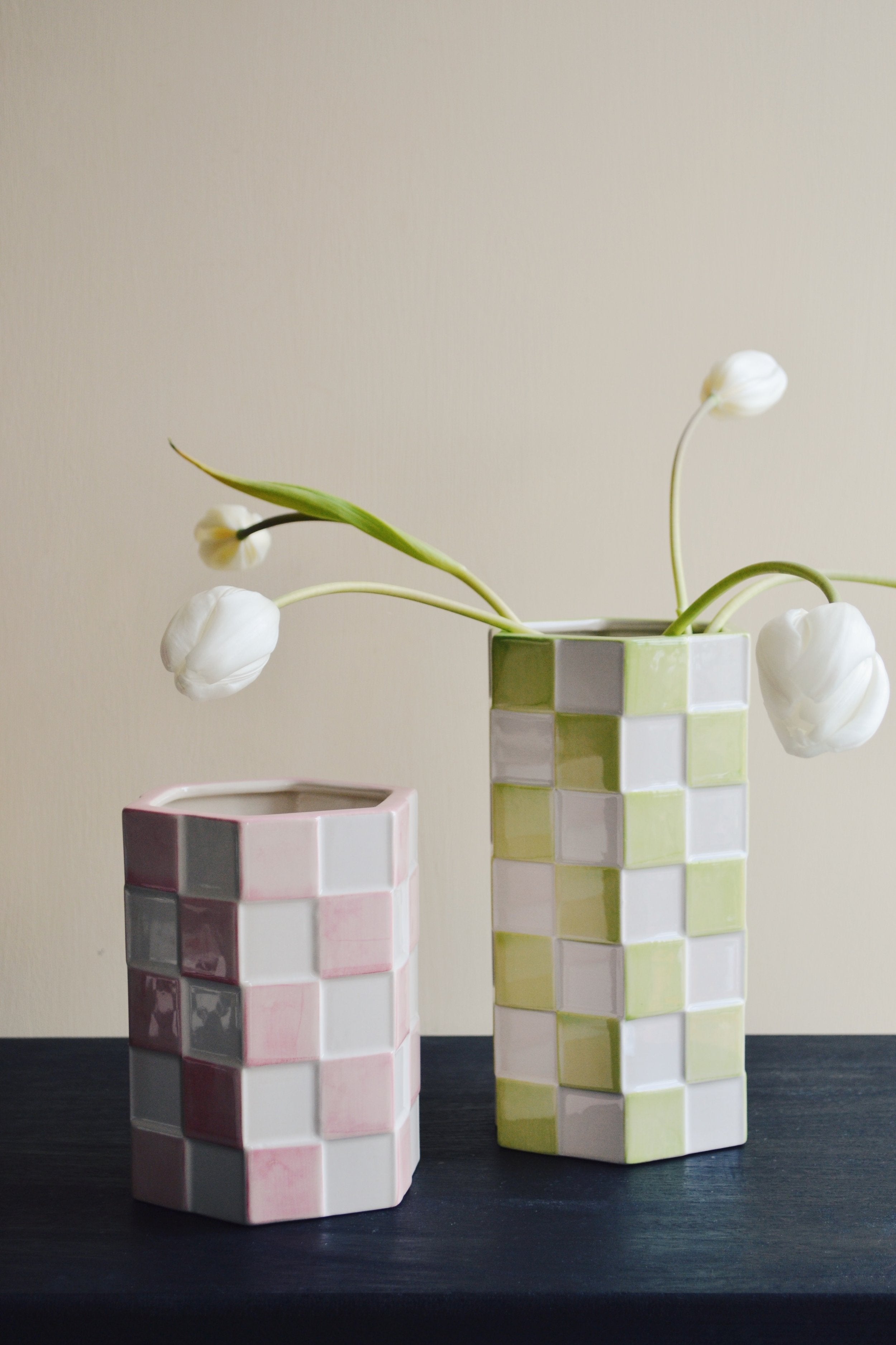 Check Tile Vase - Two Styles Available – Spicer and Wood
